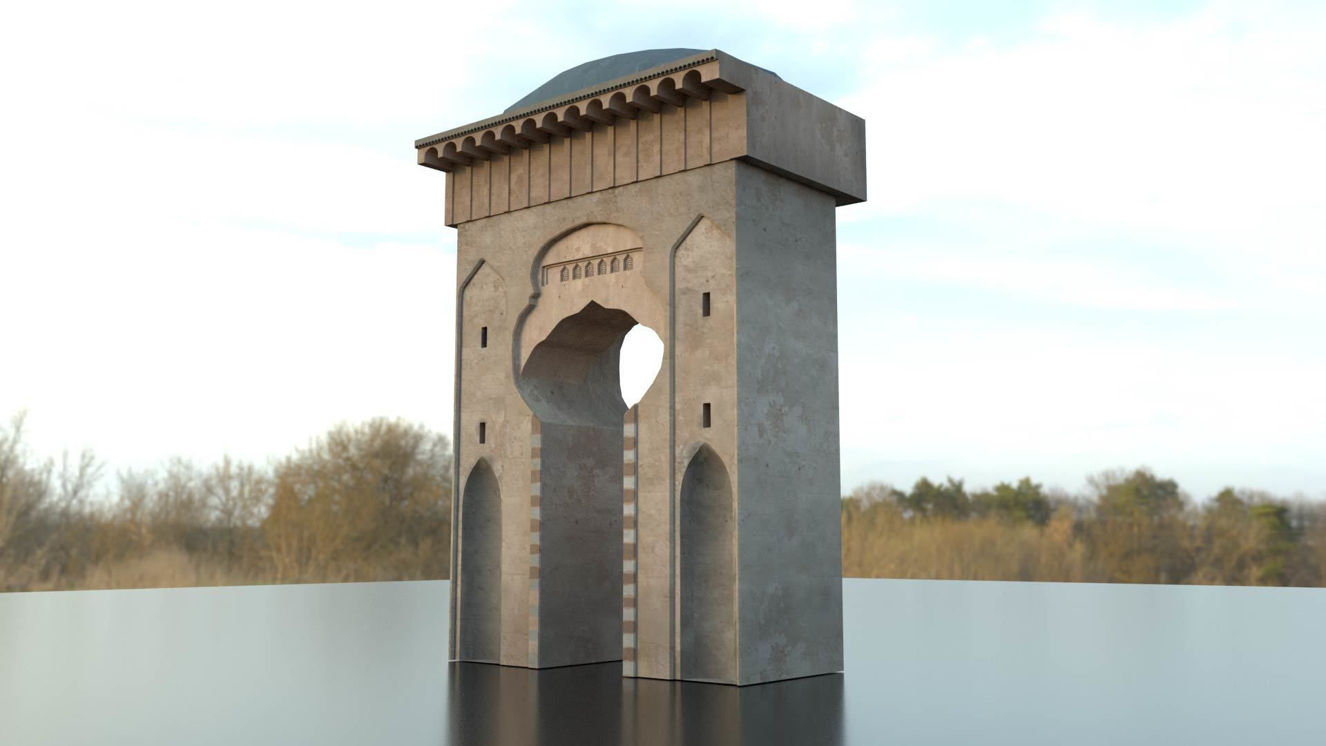 3D model Medieval Middle Eastern Palace gate VR / AR / low-poly | CGTrader