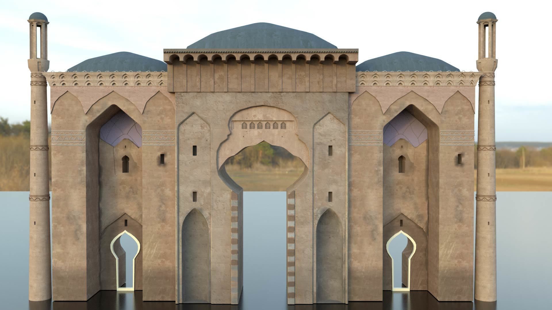3D model Medieval Middle Eastern Palace gate VR / AR / low-poly | CGTrader