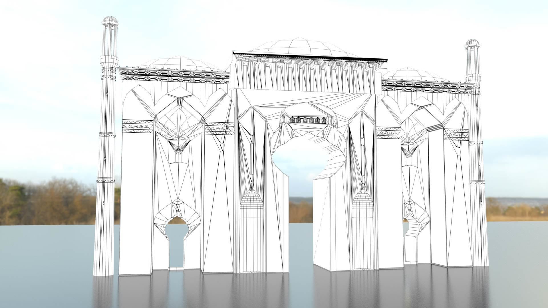 3D model Medieval Middle Eastern Palace gate VR / AR / low-poly | CGTrader