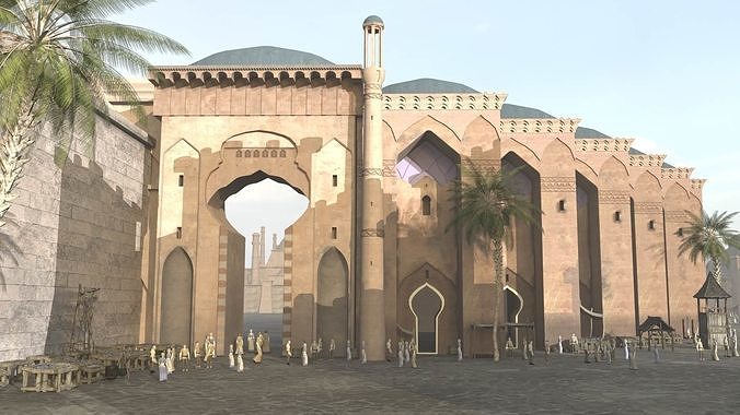 3D model Medieval Middle Eastern Palace gate VR / AR / low-poly | CGTrader