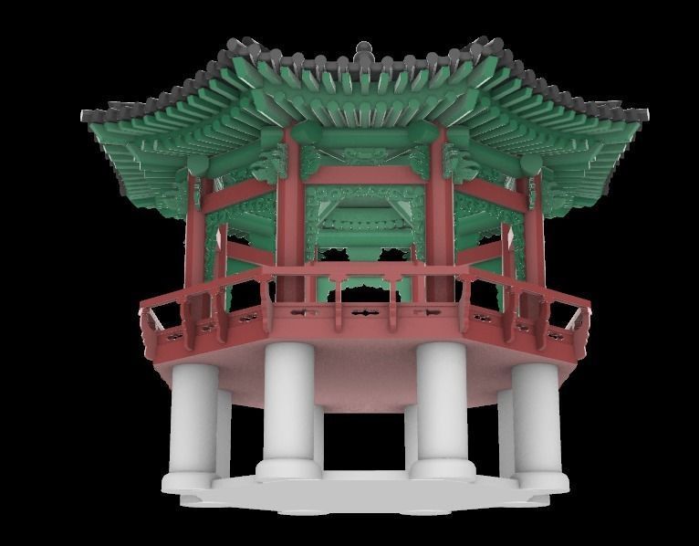 Traditional Octagonal Pavilion 3D model | CGTrader