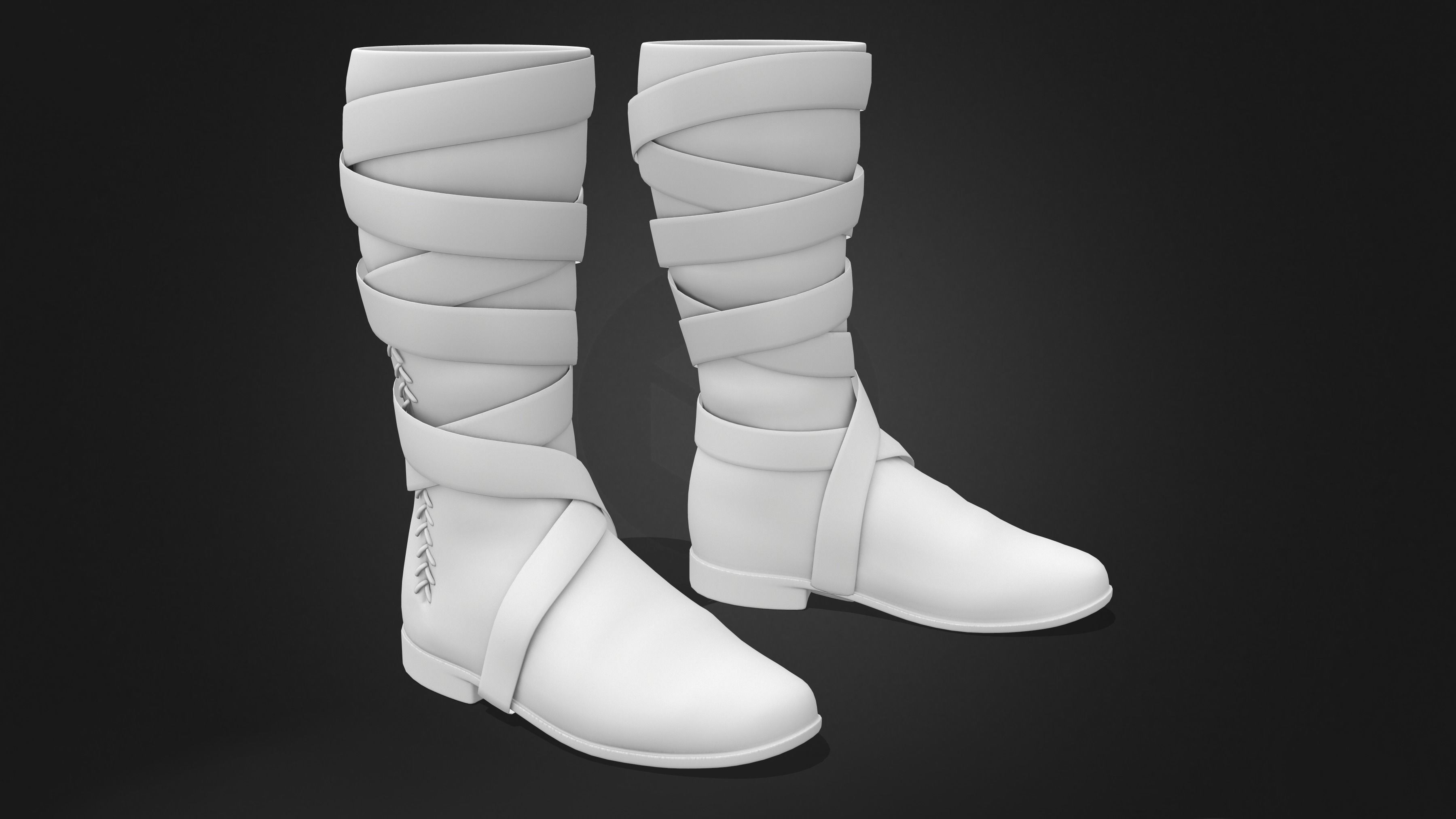 3D model Medieval Male Swordsman Boots VR / AR / low-poly | CGTrader