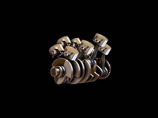 V8 Engine free VR / AR / low-poly 3D model animated | CGTrader