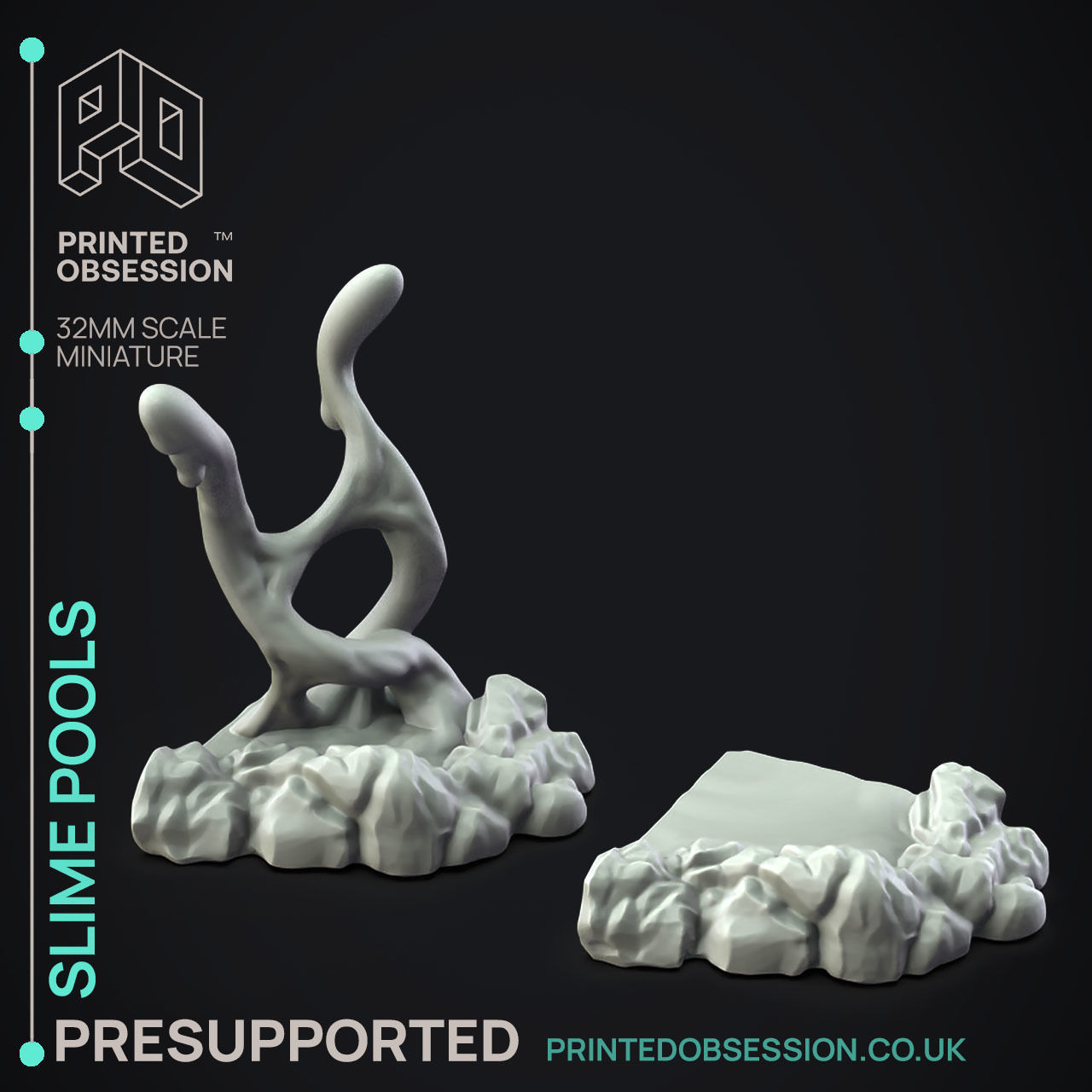 Slime Pools - Scatter Terrain - PRESUPPORTED - 32mm scale 3D model 3D ...