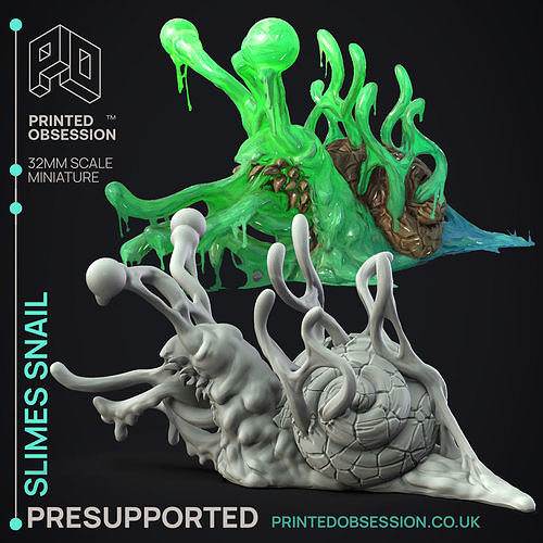 Slime Snail - Slime Creature - PRESUPPORTED - 32mm scale 3D model 3D ...
