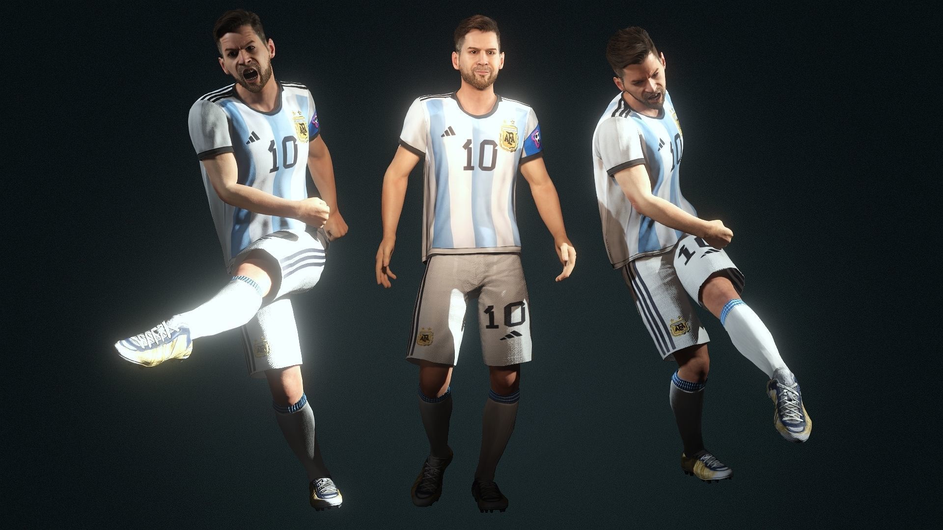 Lionel Messi High quality character full Rigged and Animated 3D model ...