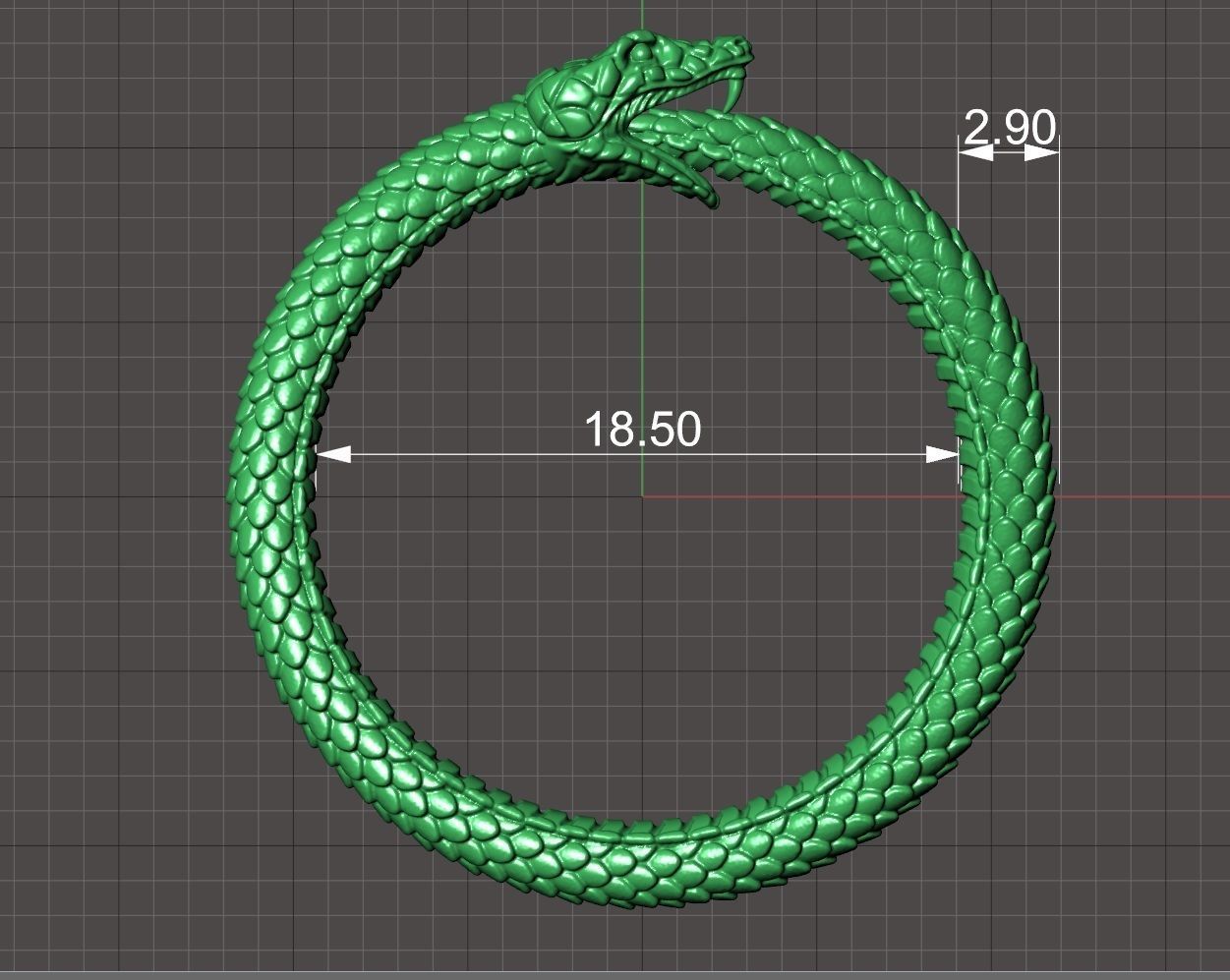 Ouroboros snake ring r-5 3D model 3D printable | CGTrader