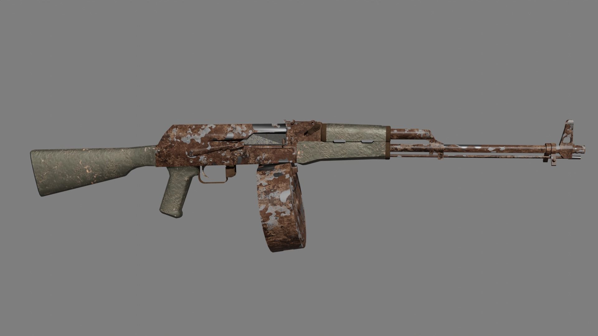 Rusty Machinegun RPK Rust Weapon free VR / AR / low-poly 3D model ...