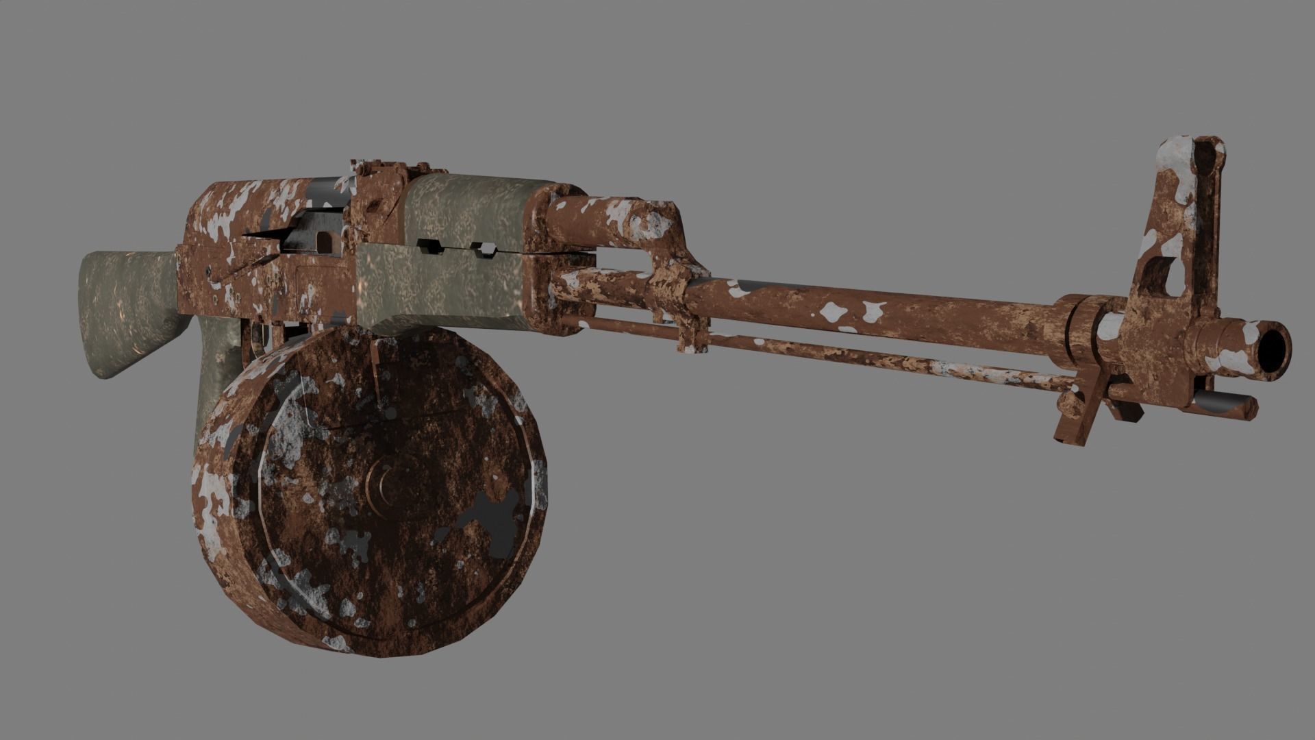 Rusty Machinegun RPK Rust Weapon free VR / AR / low-poly 3D model ...