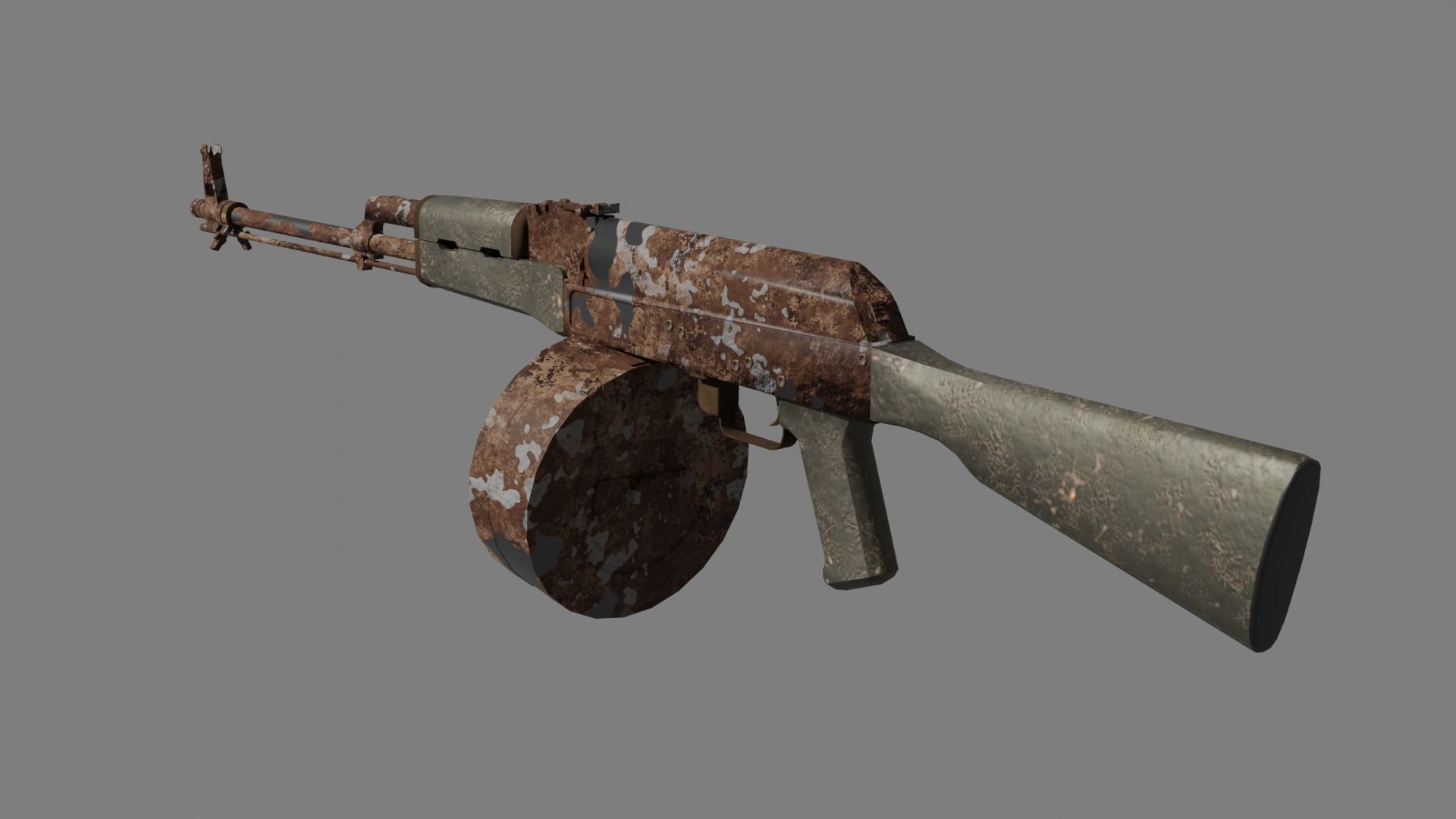 Rusty Machinegun RPK Rust Weapon free VR / AR / low-poly 3D model ...