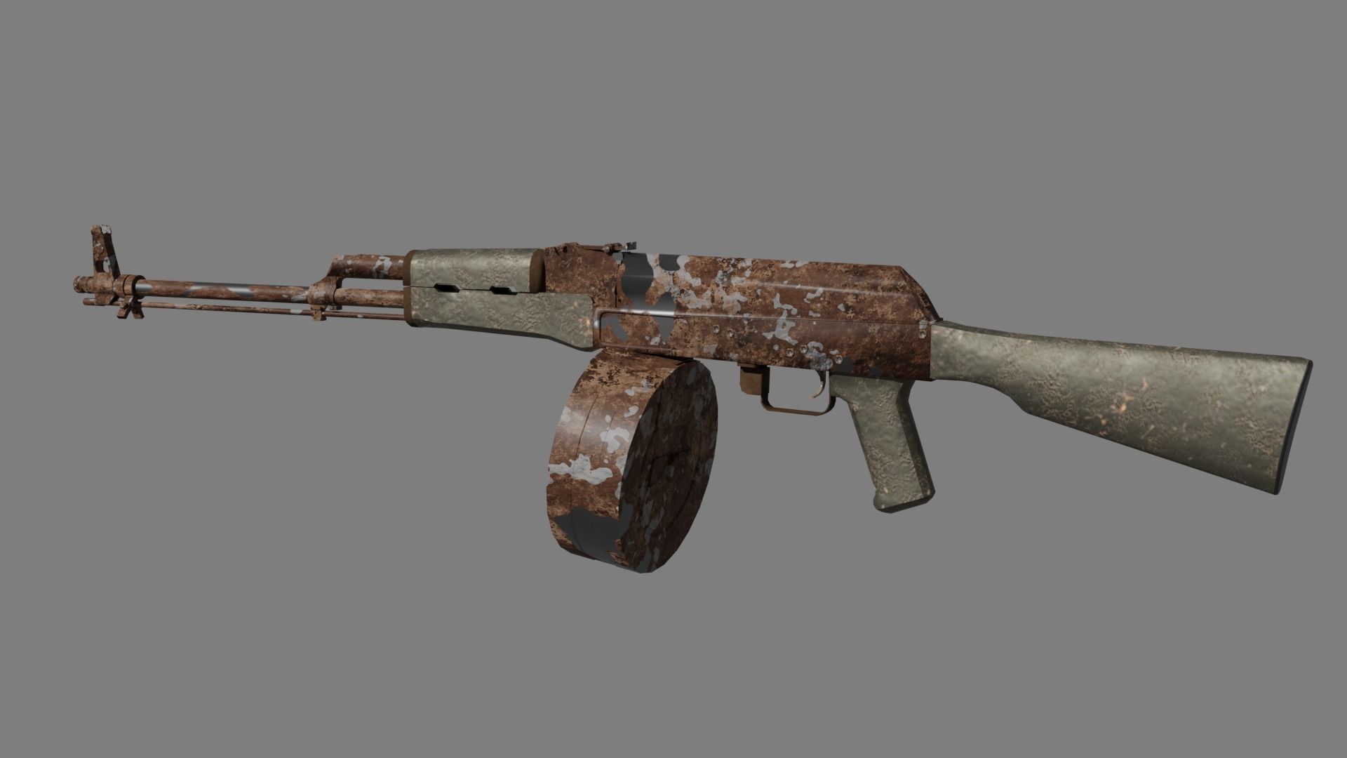 Rusty Machinegun RPK Rust Weapon free VR / AR / low-poly 3D model ...