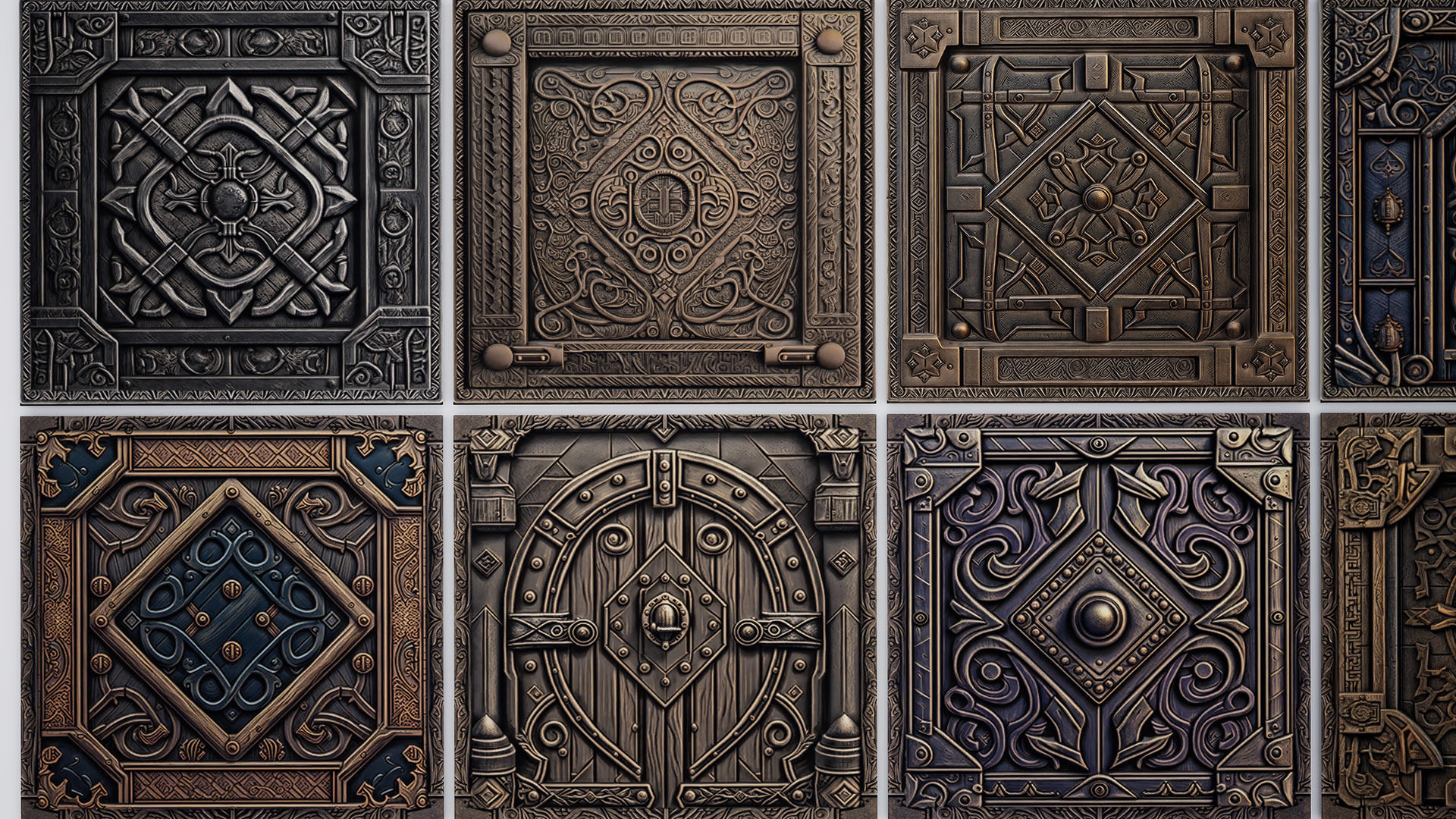30 Medieval Fantasy Dwarven Elf Seamless PBR Textures Pack 01 Texture ...