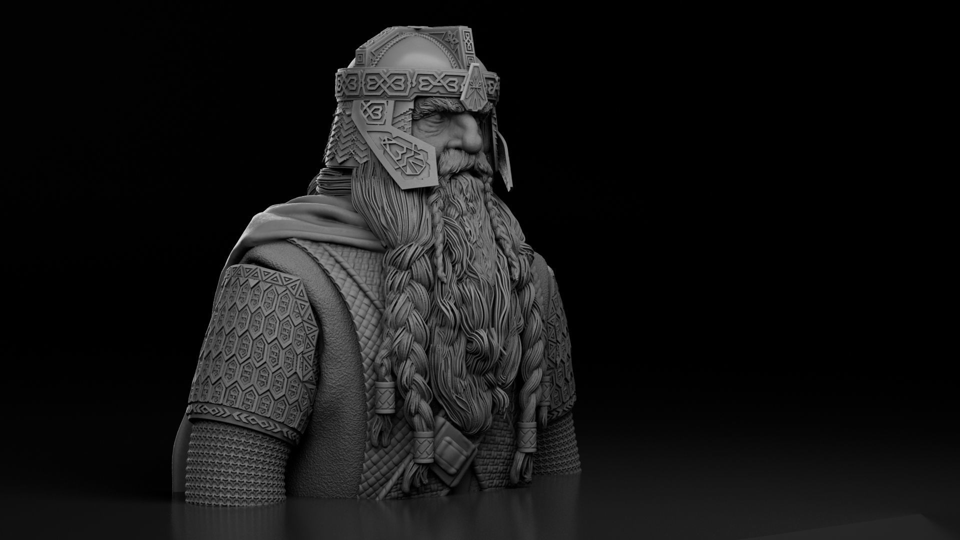 John Rhys-Davies - Gimli - The Lord of the Rings 3D model 3D printable ...
