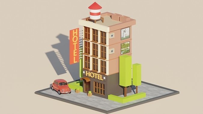 3D model HOTEL VR / AR / low-poly | CGTrader