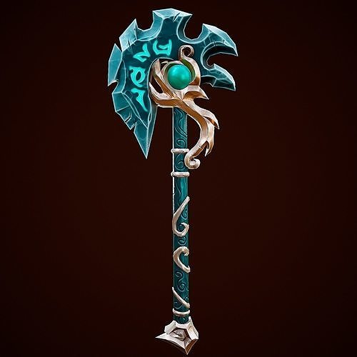 3D model Stylize Axe With Runes VR / AR / low-poly | CGTrader