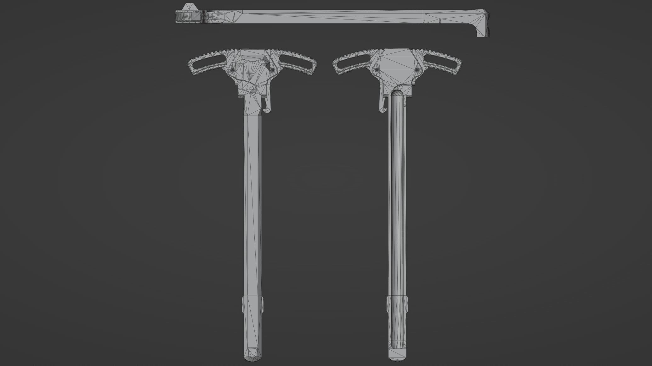 3D model Warhammer Ambidextrous Mod2 - AR-15 Charging Handle - LOW POLY ...