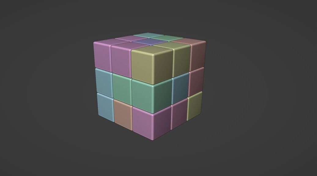 Low poly Rubix cube free 3D model | CGTrader