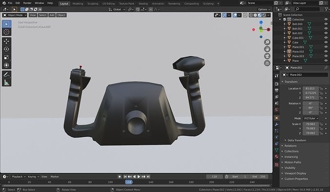 3D model Beechcraft King-Air b200 Yoke VR / AR / low-poly | CGTrader