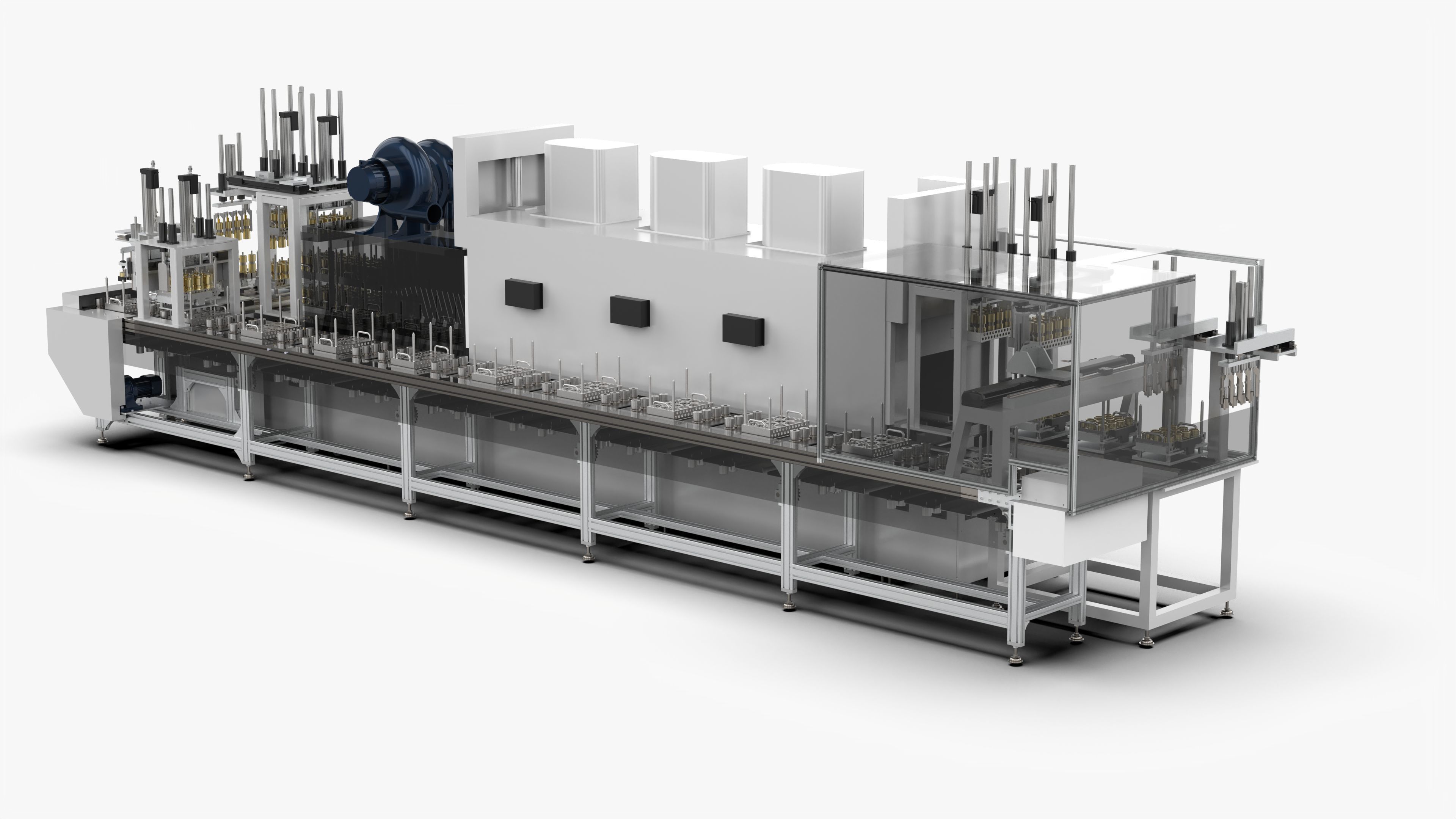 Automatic Motor Rotor Cover Heating Furnace Assembly Line 3D model ...