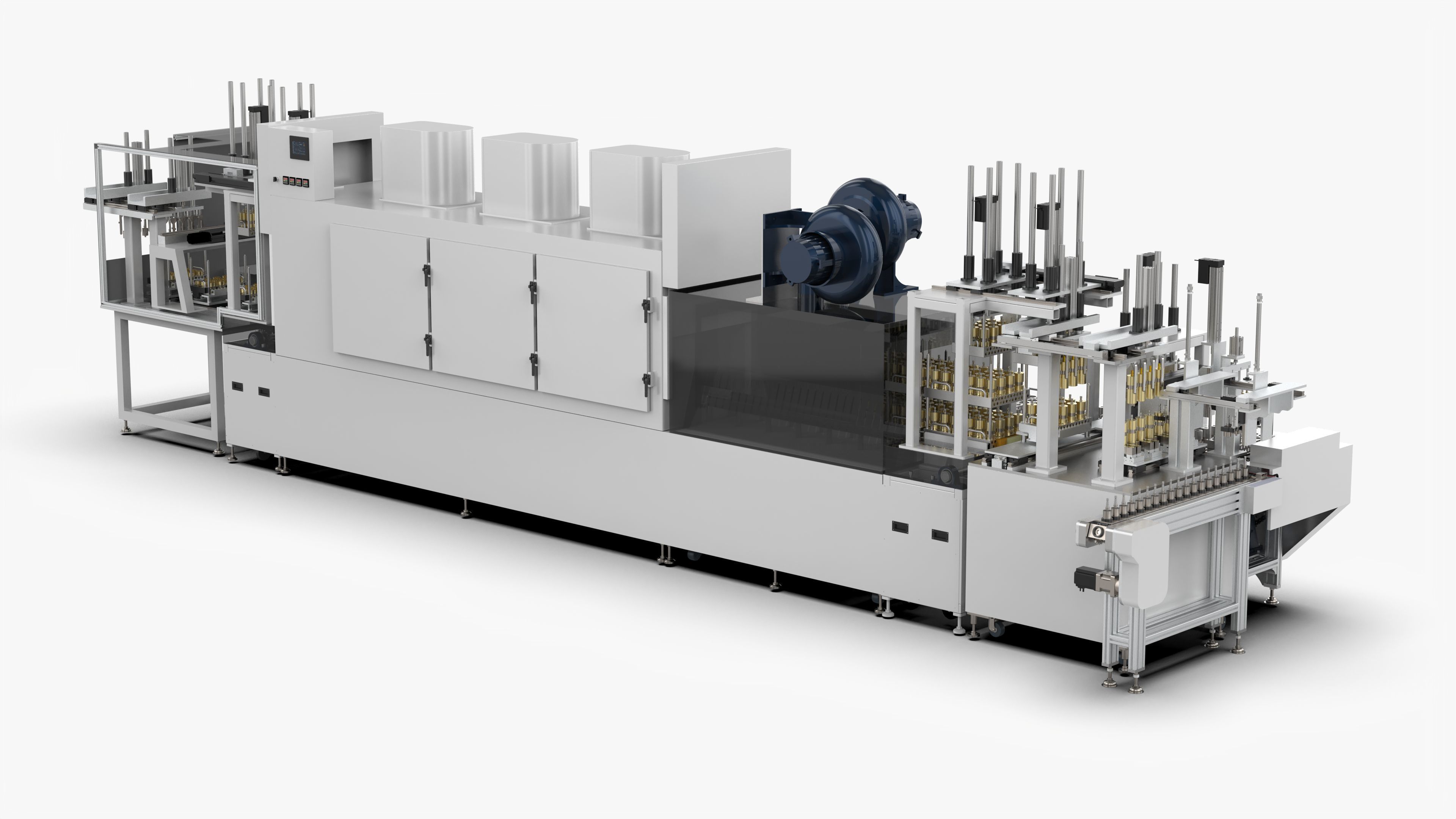 Automatic Motor Rotor Cover Heating Furnace Assembly Line 3D model ...