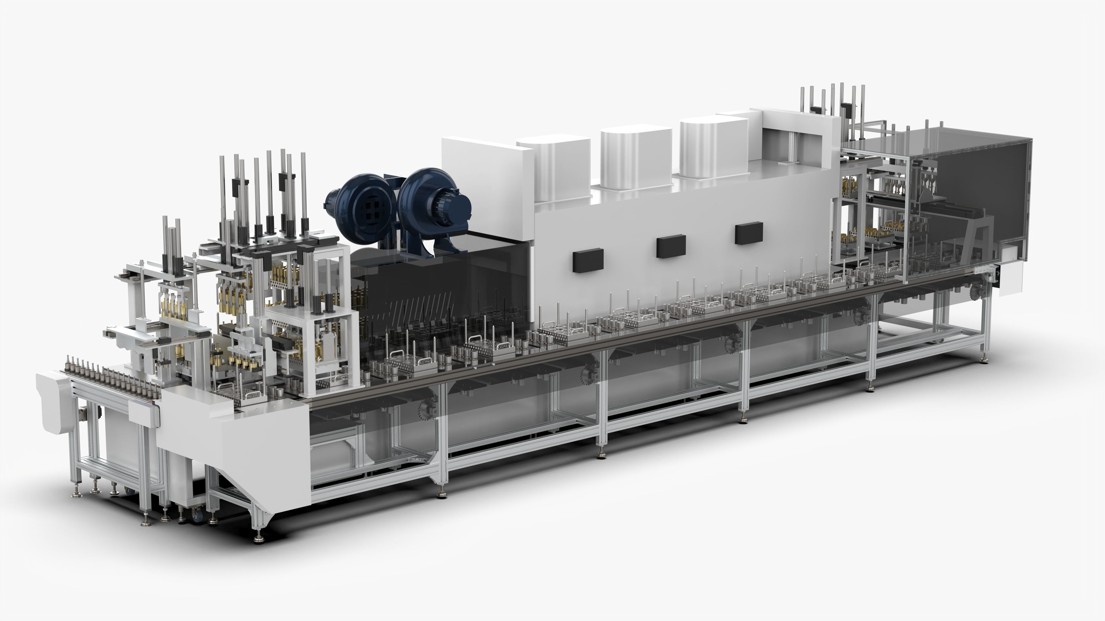 Automatic Motor Rotor Cover Heating Furnace Assembly Line 3D model ...