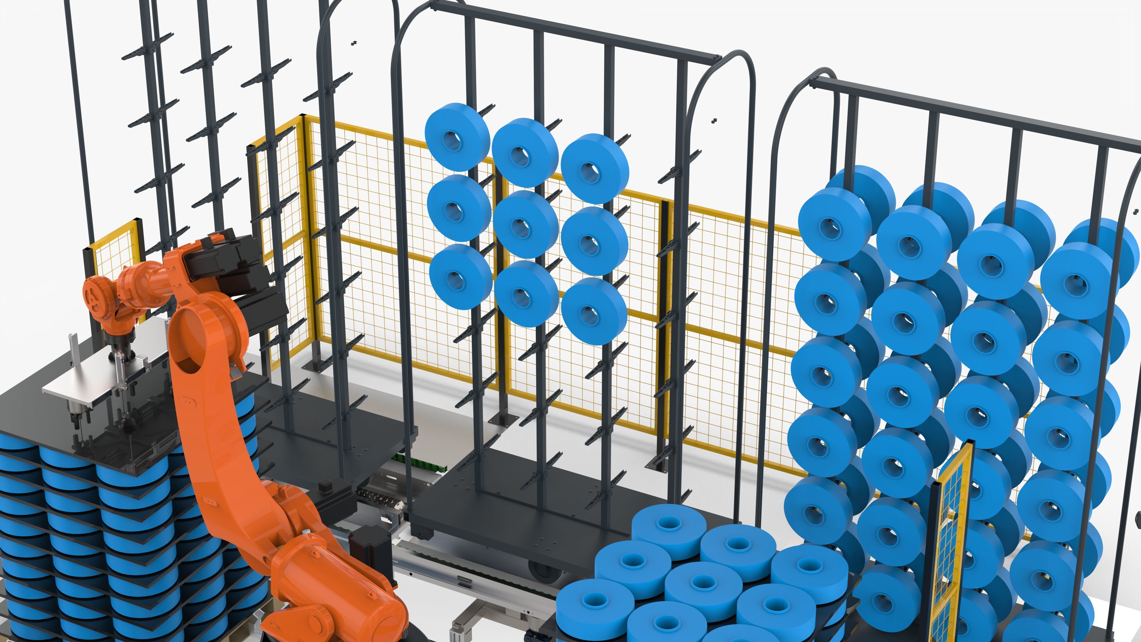 Automatic Robot Bobbin Loading Workstation 3D model | CGTrader