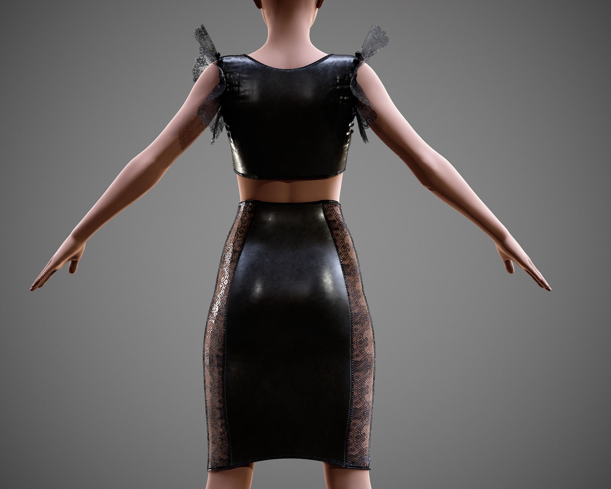 3D model low poly -marvelous designer -obj-fbx-blender-pbr textures VR ...