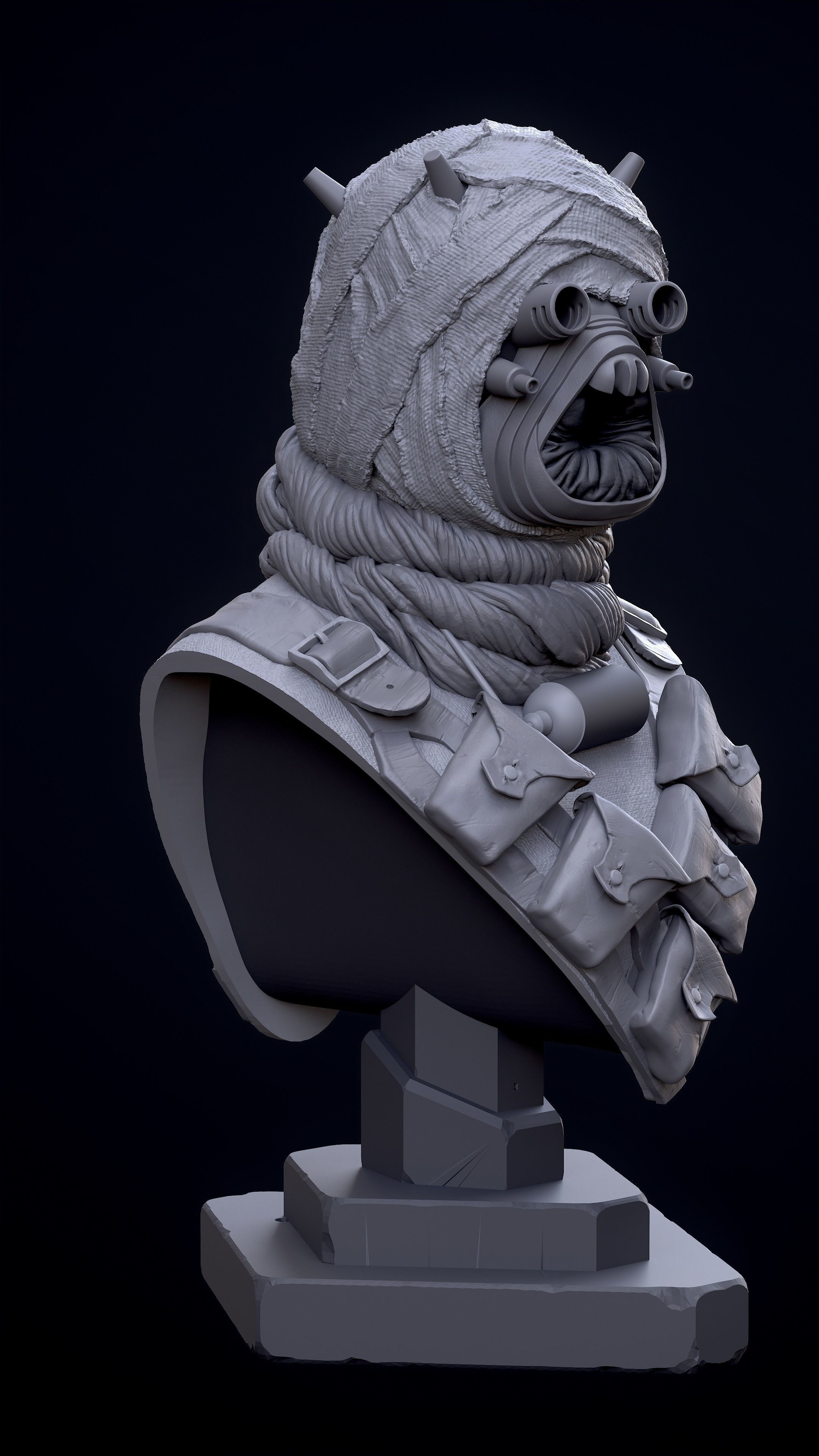 Tusken Raider Bust 3D model 3D printable | CGTrader