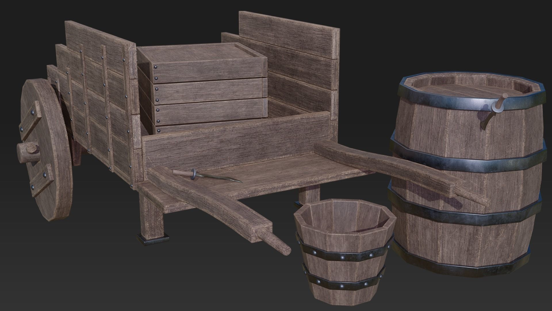 3D model Wooden Medieval Watchtower-Plus Probs And Texture-Game Ready ...