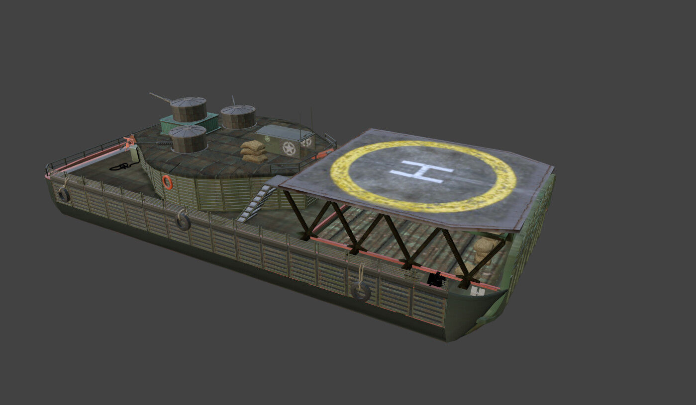 3D model Vietnam troop carrier warship ATC TROOP CARRIER VR / AR / low ...