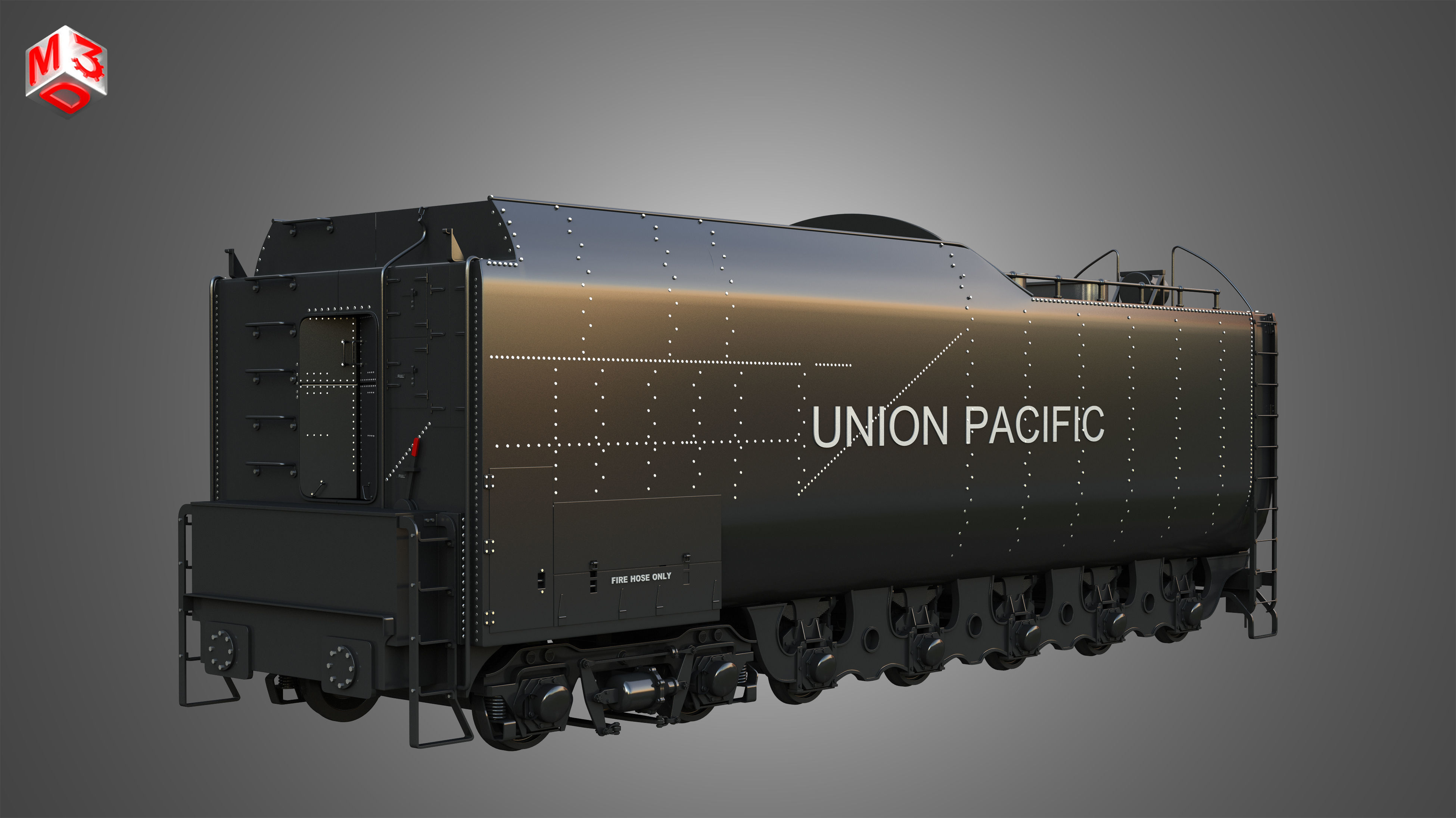 Big Boy 4014 - Steam Locomotive With Coal Wagon 3D model | CGTrader