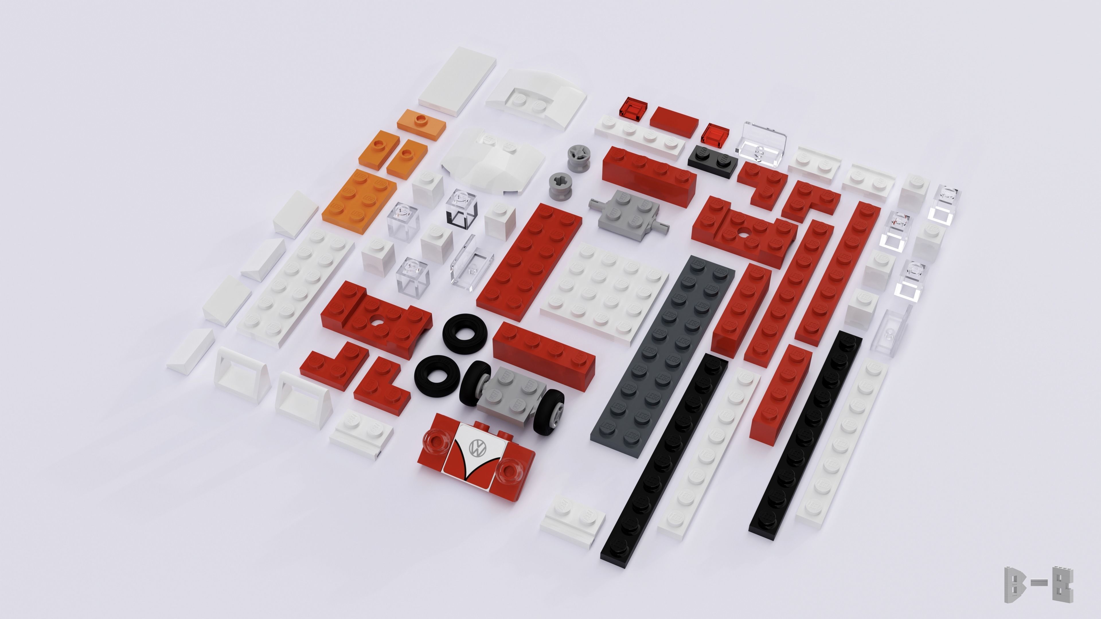 LEGO CREATOR VW T1 Campervan 40079 free 3D model rigged | CGTrader