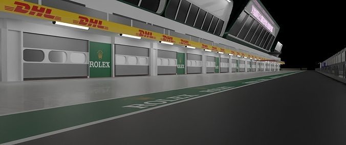 3D model F1 Pitlane VR / AR / low-poly | CGTrader