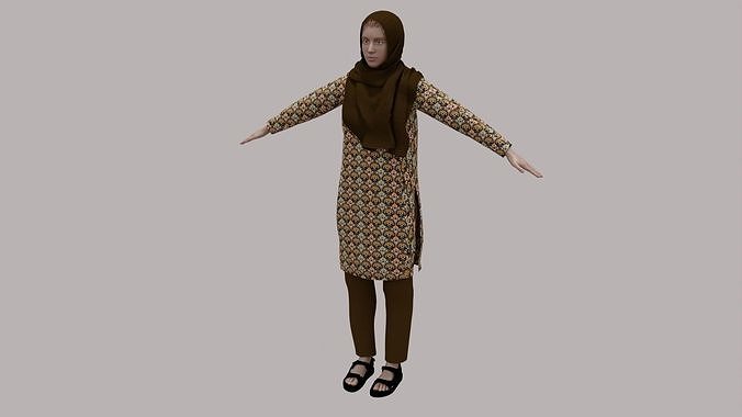3D model Rajasthani Female Character 1 VR / AR / low-poly | CGTrader