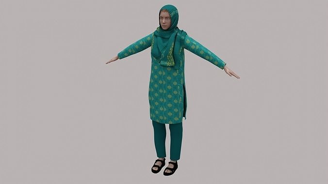 3D model Rajasthani Female Character 4 VR / AR / low-poly | CGTrader