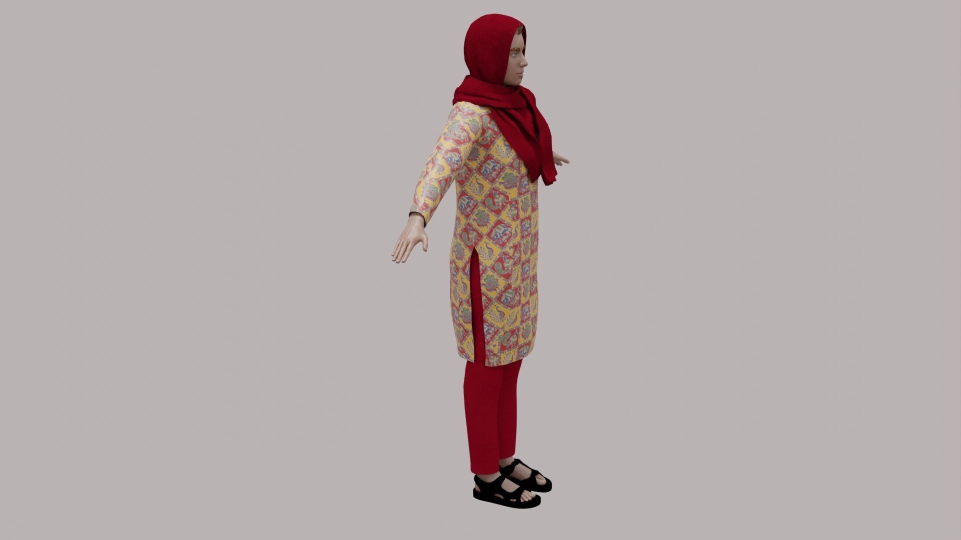 3D model Rajasthani Female Character 3 VR / AR / low-poly | CGTrader