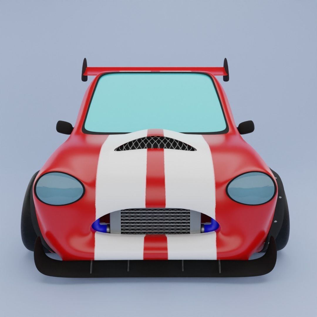 Funny Carton Car Racing Car 3D model 3D model | CGTrader