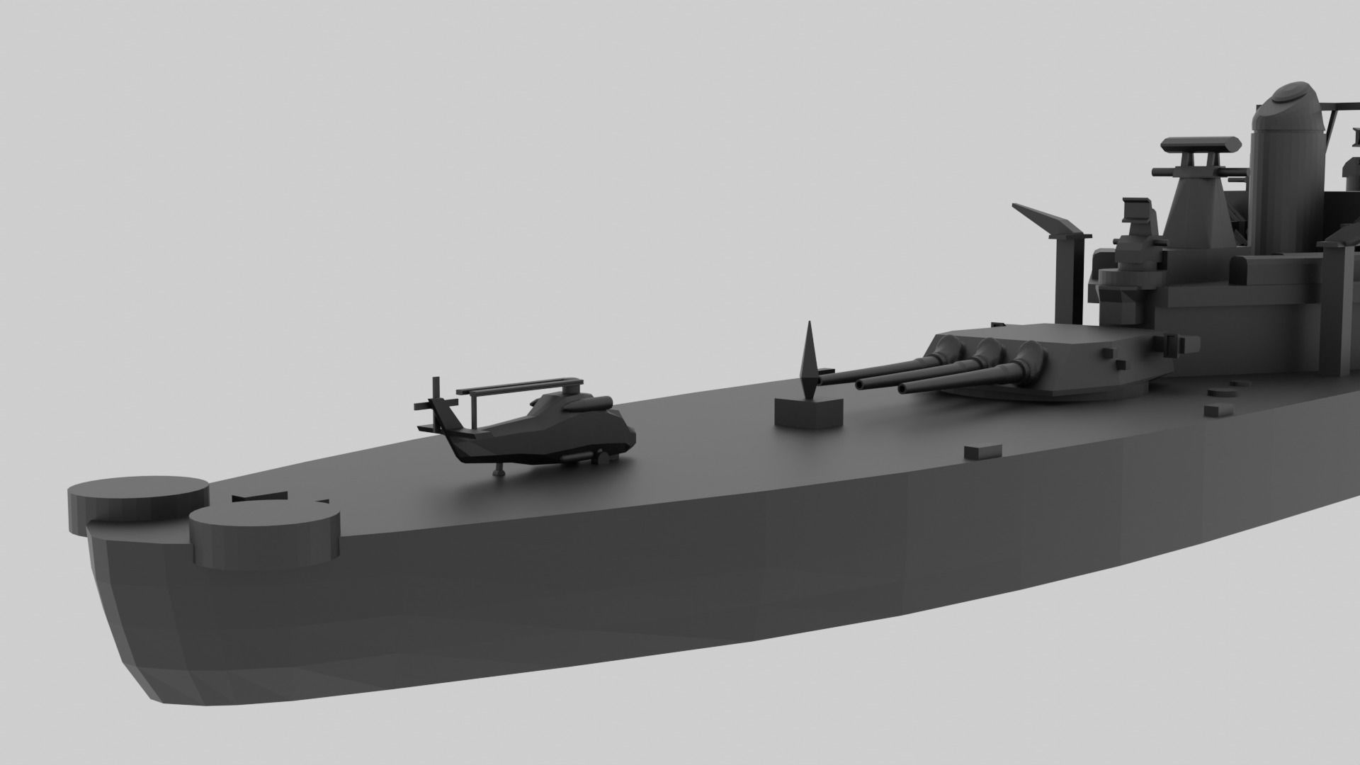USS New Jersey - Model for small scale printing 3D model 3D printable ...