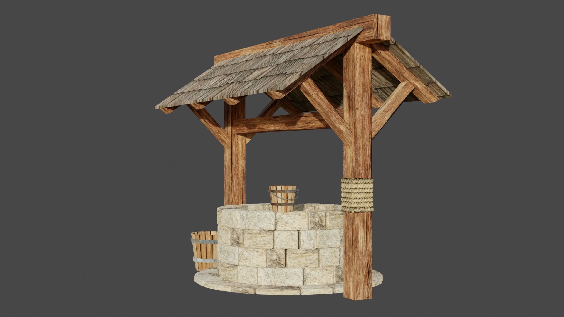 3D model Low Poly Medieval Well VR / AR / low-poly | CGTrader