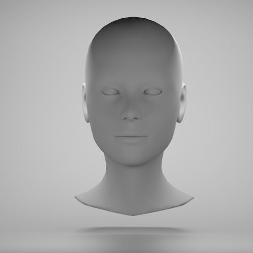 Female head base mesh 21 3D model | CGTrader