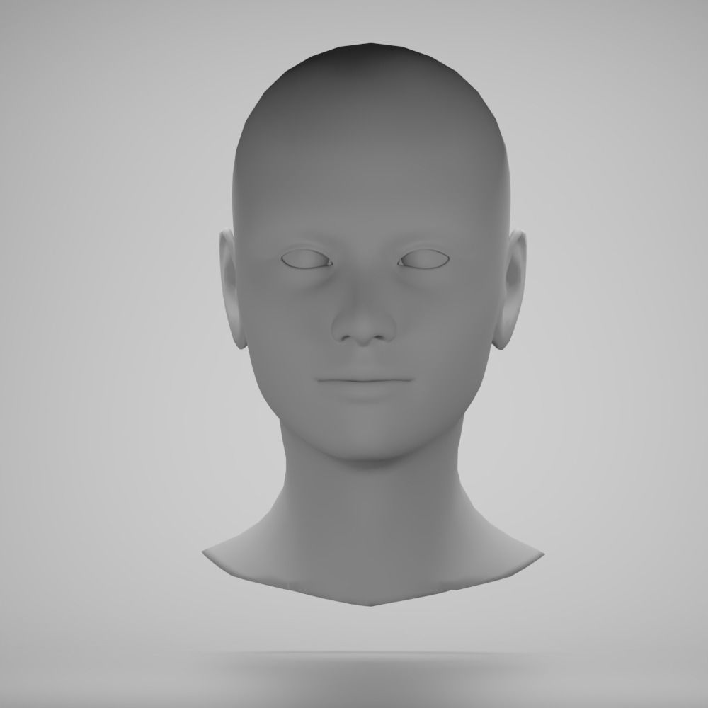 Female head base mesh 23 3D model | CGTrader