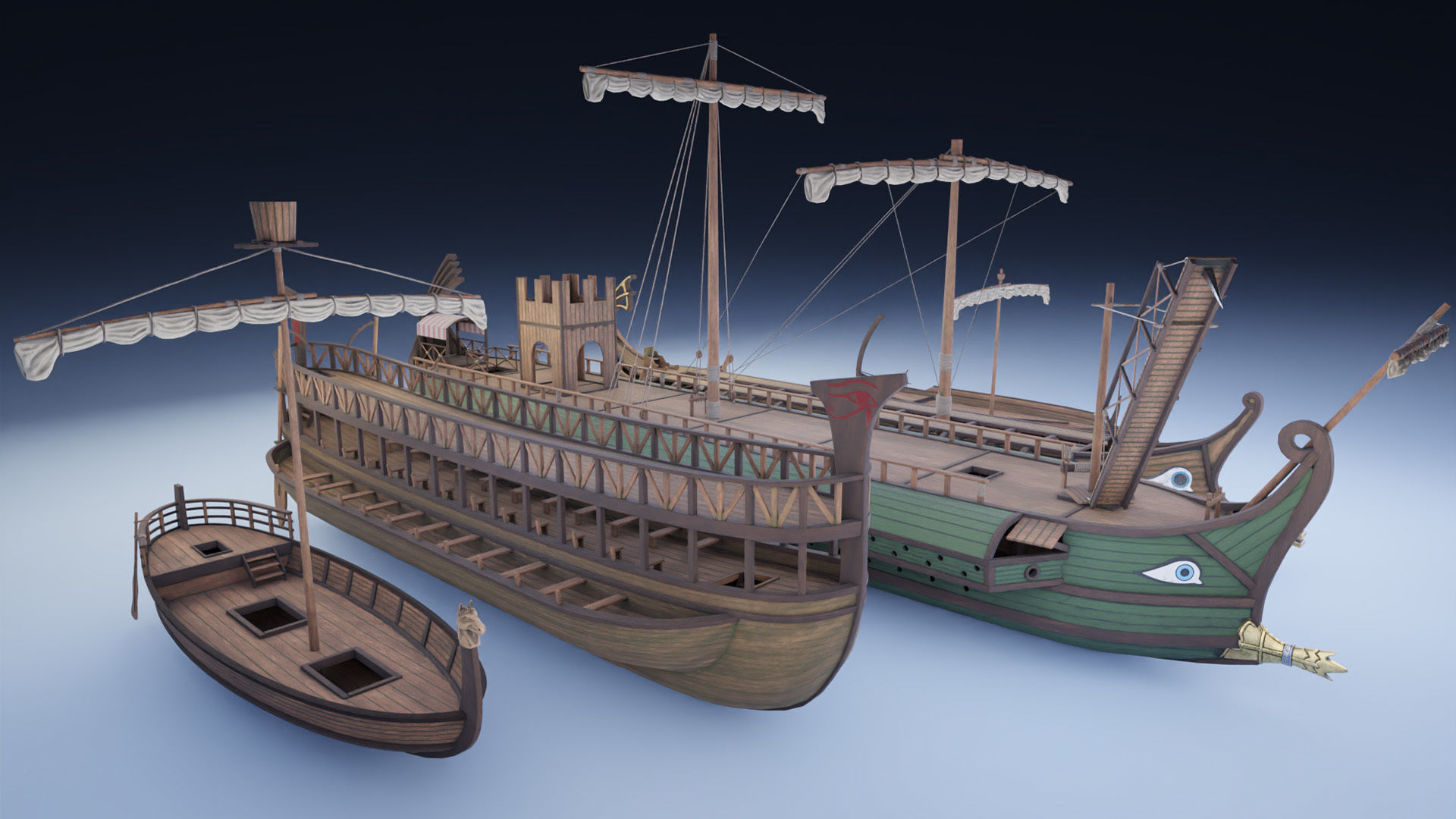 3D model Ancient Ships VR / AR / low-poly | CGTrader