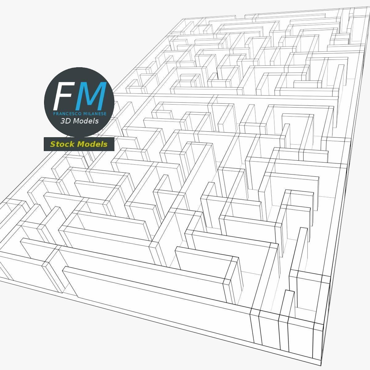 Rectangular labyrinth 2 3D model | CGTrader