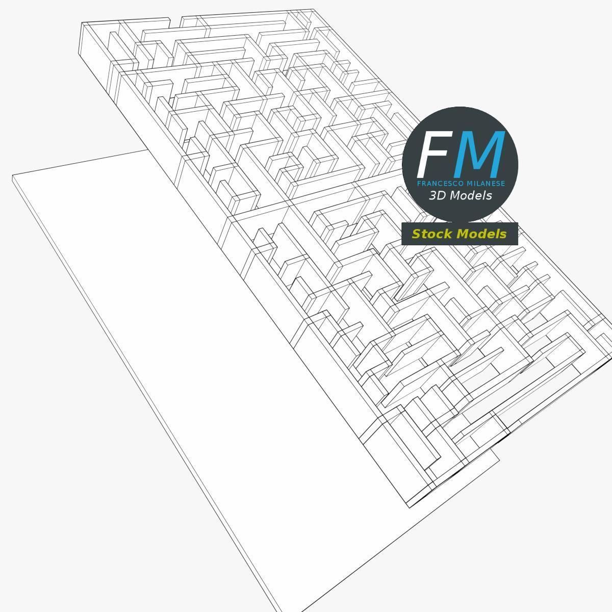 Rectangular labyrinth 2 3D model | CGTrader