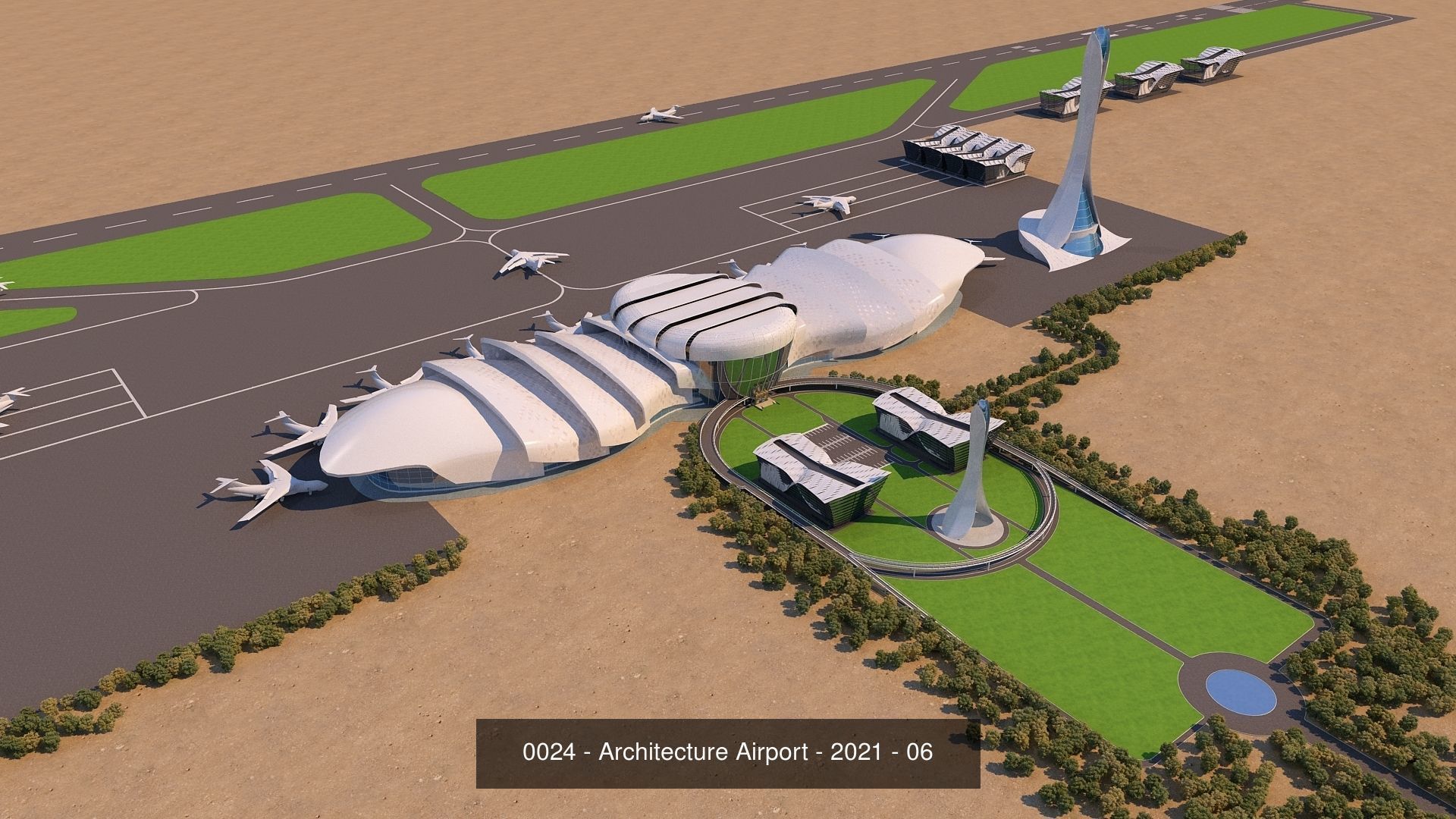 10 Full Scenes Projects - Architecture Airports - Big Bundle 3D Model ...