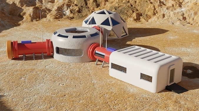3D model Mars base VR / AR / low-poly | CGTrader