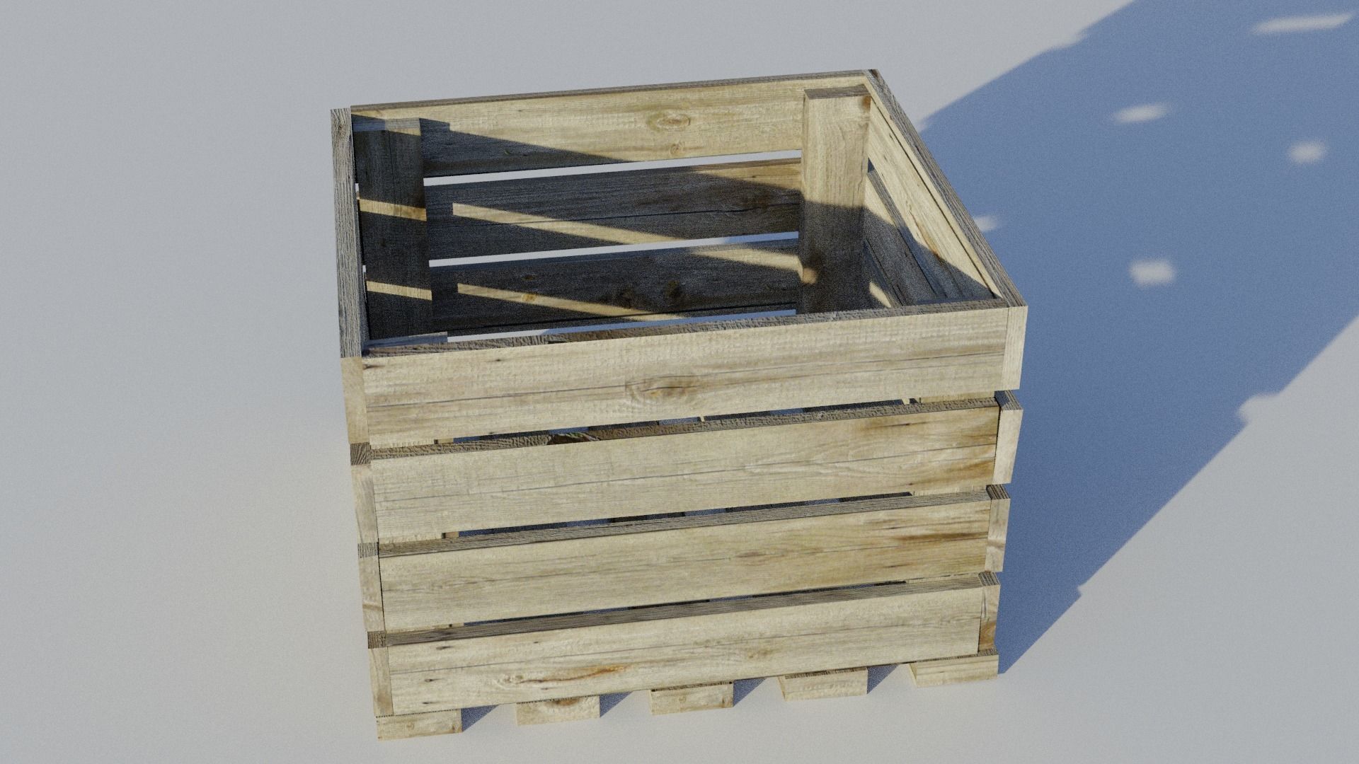 3D model Simple Wooden Open-style Crate With Gaps VR / AR / low-poly ...