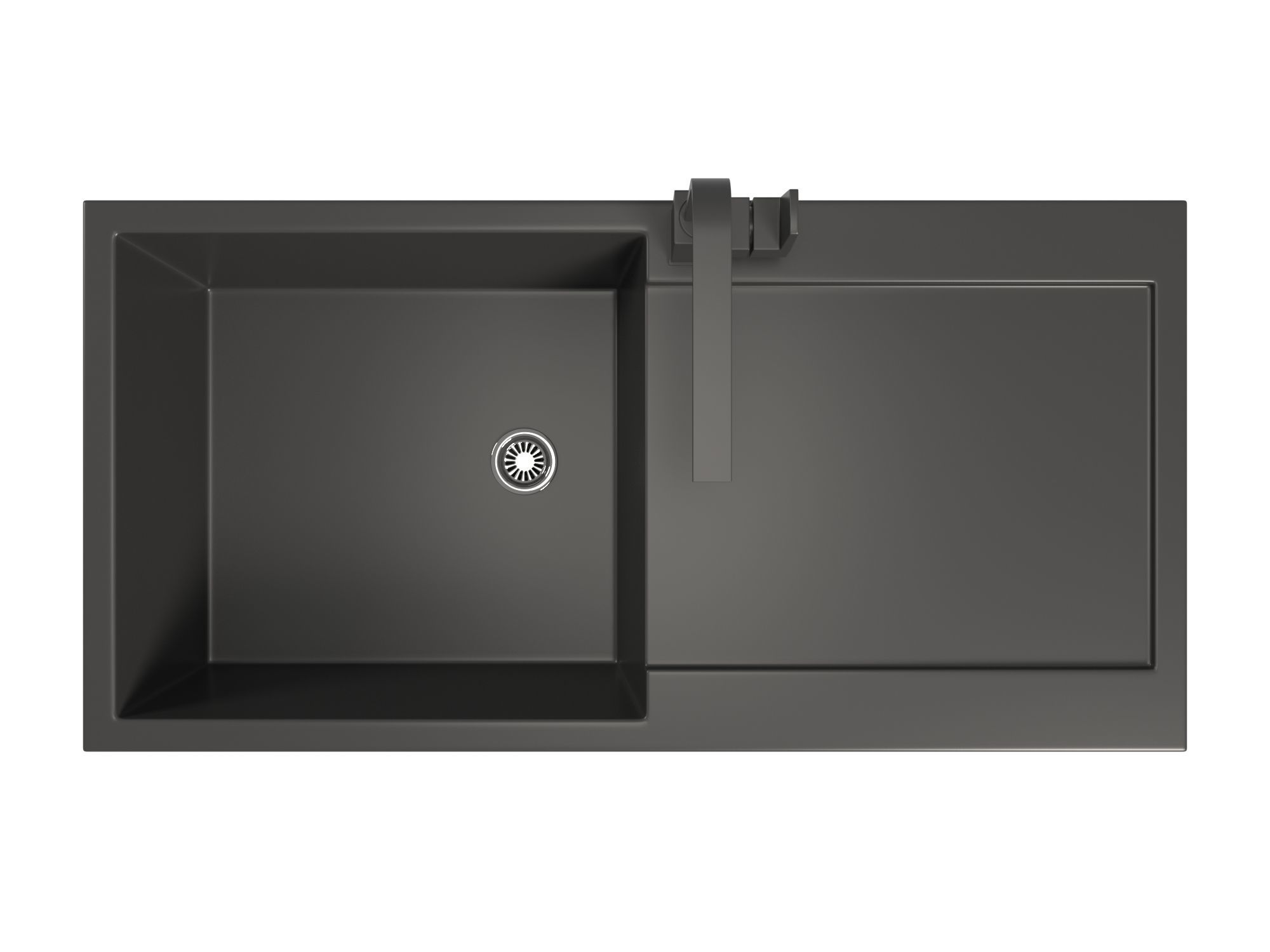 Kitchen Sink And Tap Anthracite Color 3D model | CGTrader