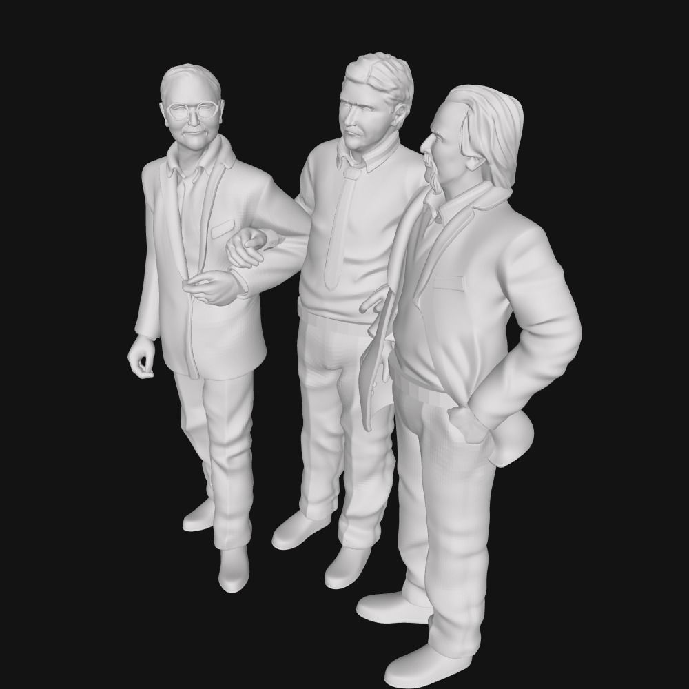 THREE OLD MEN-MAN-OLD MAN- OLD MEN- FRIENDS- OLD AGE- COLLEAGUES 3D ...