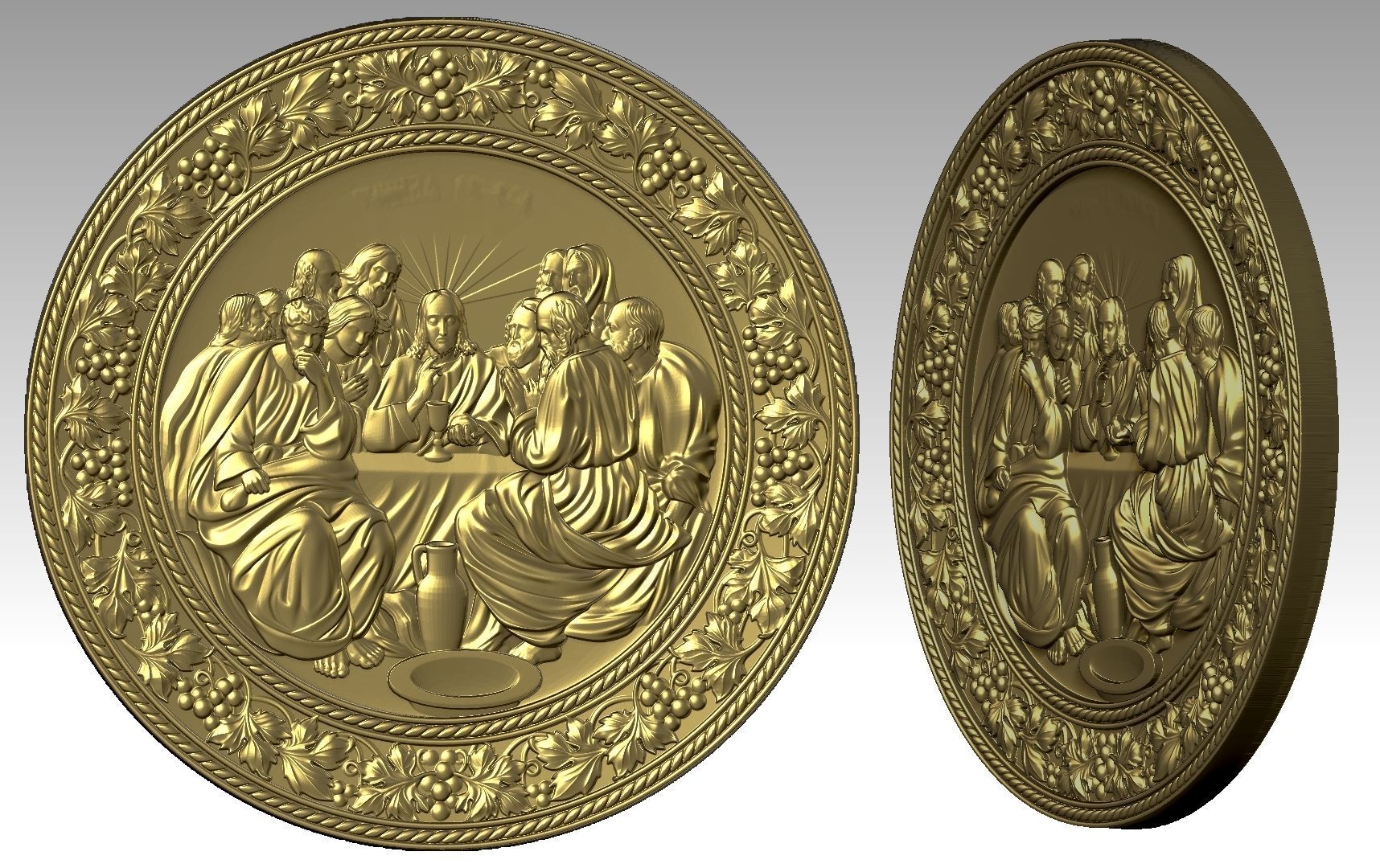 The Last Supper Jesus Christ and Apostles Round-Relief 3D model 3D printable | CGTrader